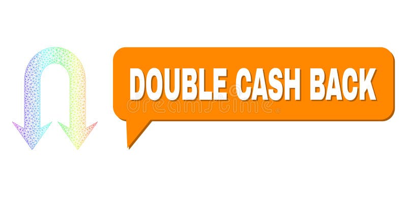 Spectrum Mesh Gradient Double Back Arrow Icon and Double Cash Back ...