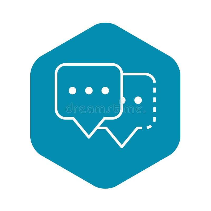 Double Chat Bubble Icon, Outline Style Stock Vector - Illustration of ...