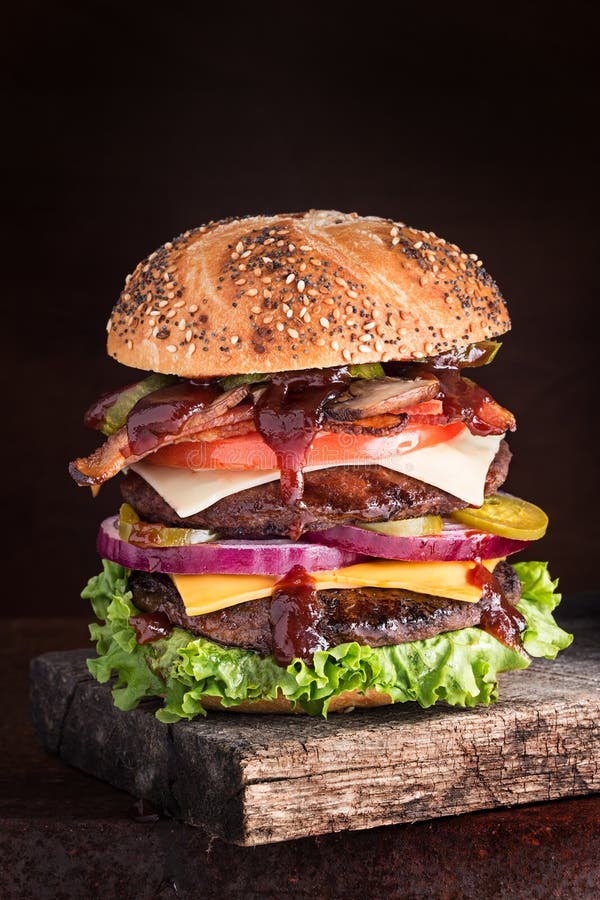Double Cheeseburger Deluxe Stock Photo - Image: 50618341 Double Cheeseburger Deluxe Stock Photo - Image: 50618341