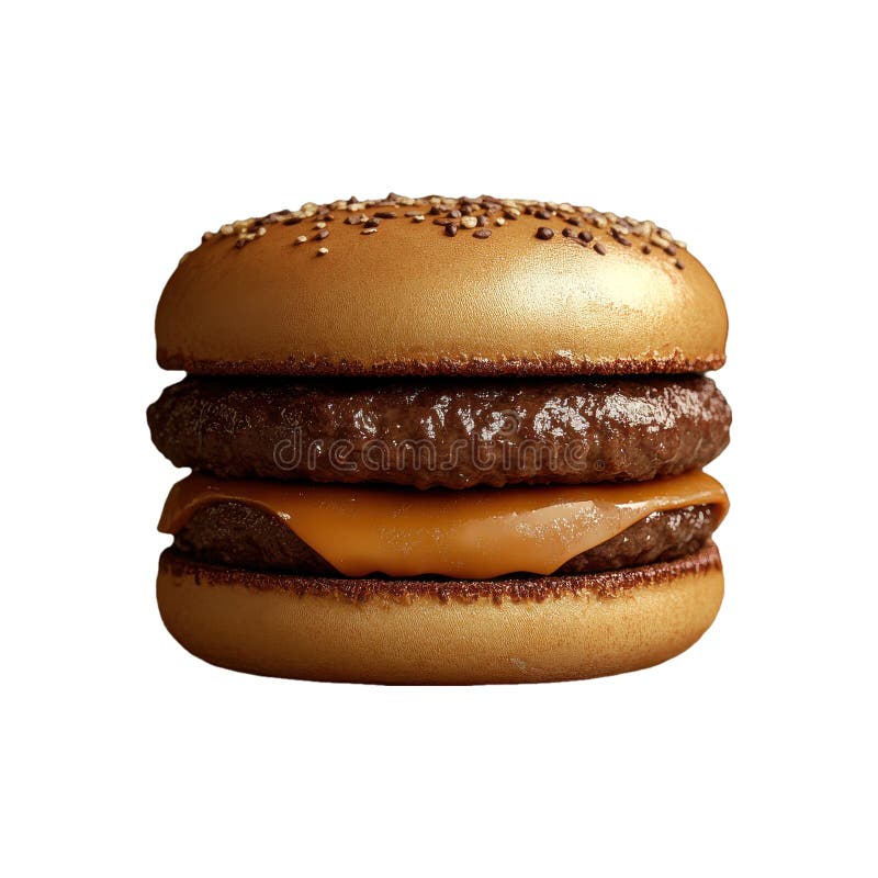 Double Cheeseburger with Transparent Background. Stock Image ...