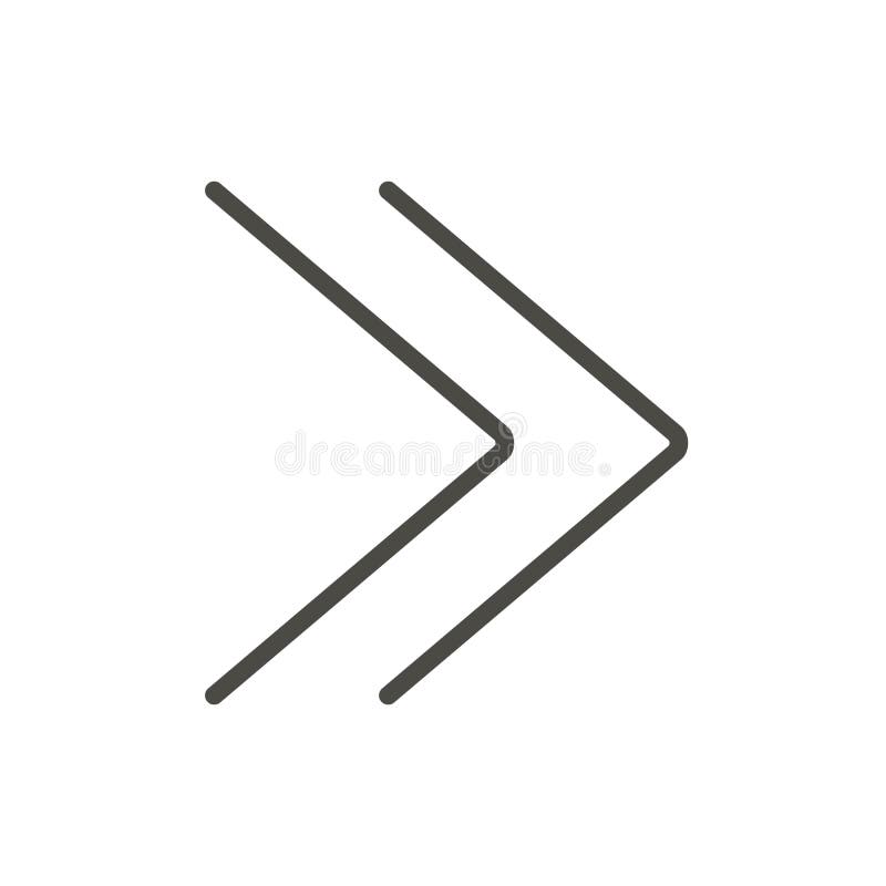 Double Chevrons Icon Vector. Fast Forward, Next, Skip Line Symbol Stock ...