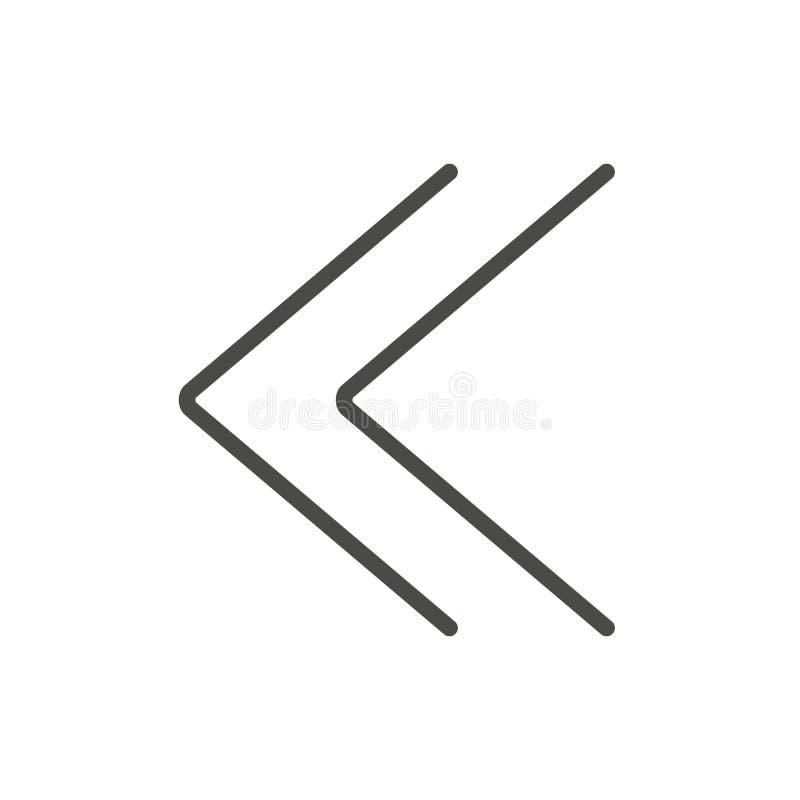 Double Chevrons Icon Vector. Previous Line Symbol Stock Vector ...