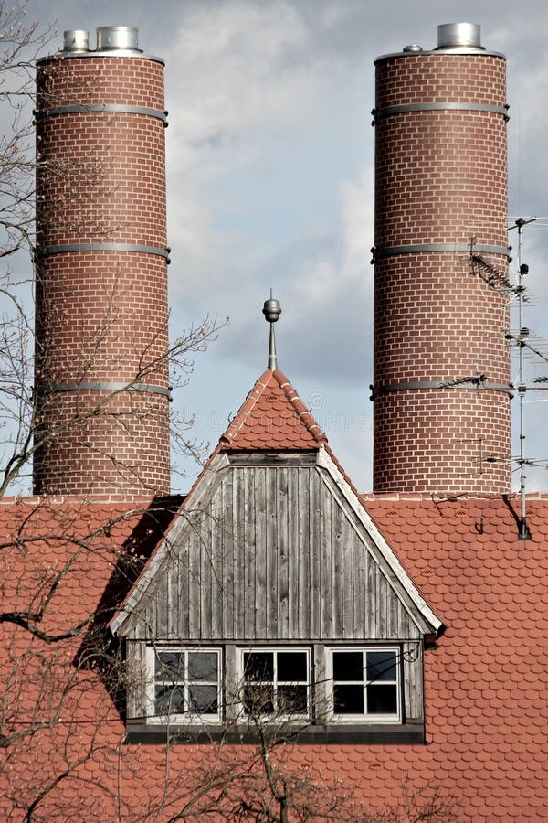 Double chimneys stock photo. Image of chimney, brickwall - 22232788