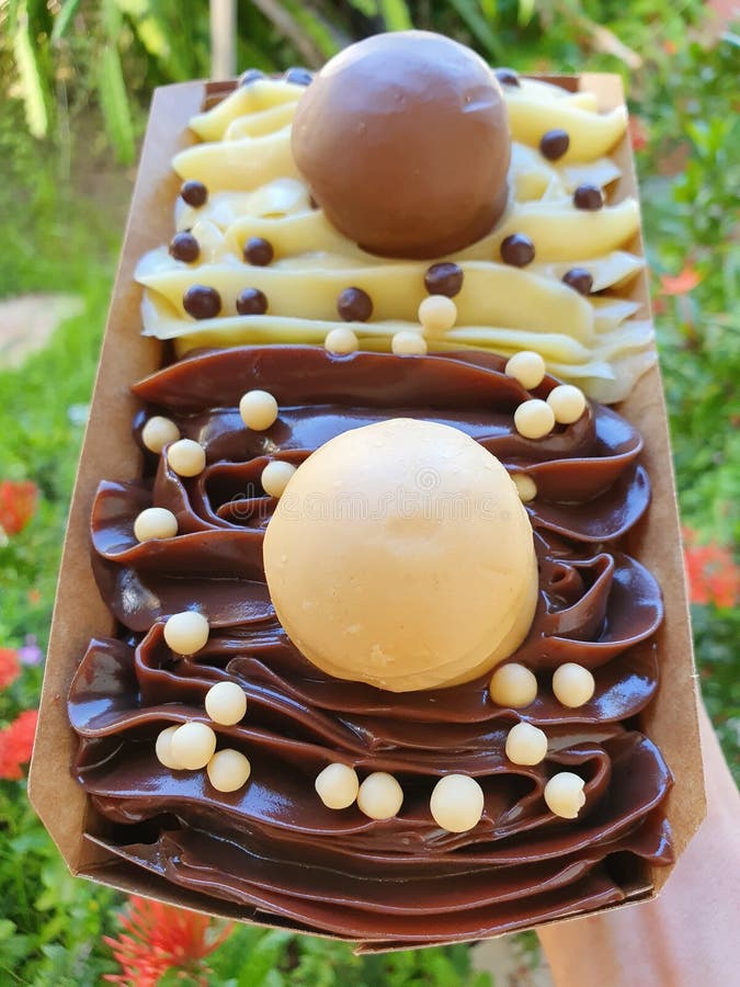 Double chocolate cake stock photo. Image of snack, chocolate - 179632886