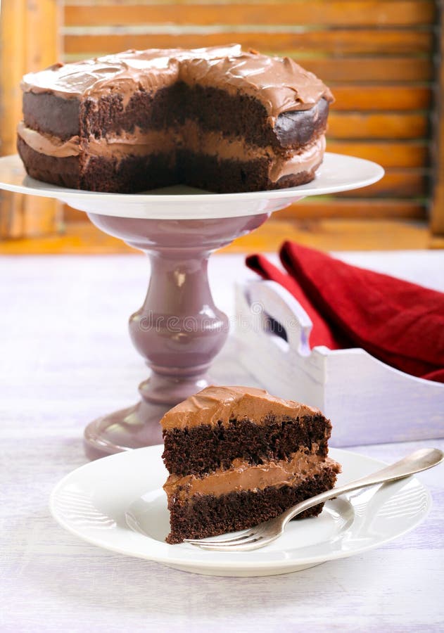 Double chocolate cake stock photo. Image of homemade - 48465852