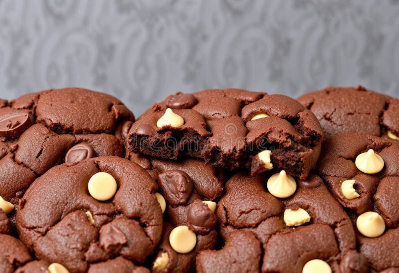 Double Chocolate Cookie Remnants Deep Brown with Lighter Chocola Stock ...