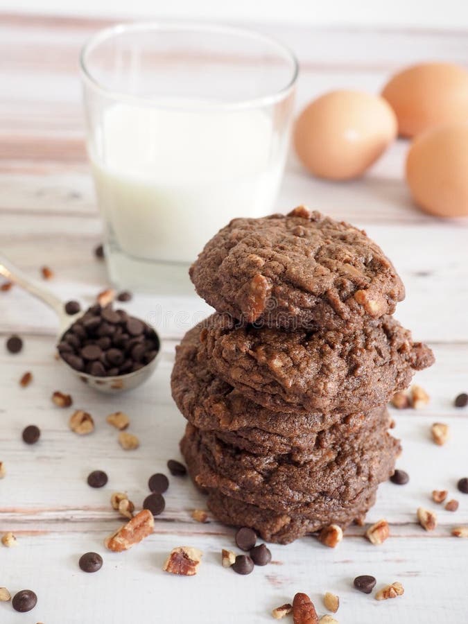 Double chocolate cookies stock image. Image of gourmet - 51900121