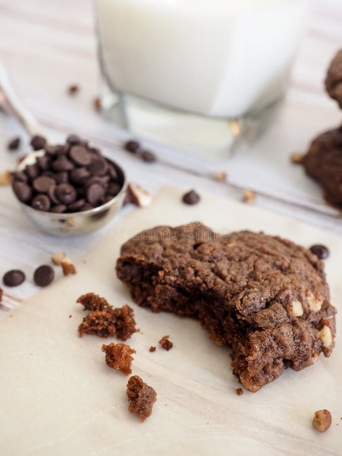 Double chocolate cookies stock image. Image of close - 51902425
