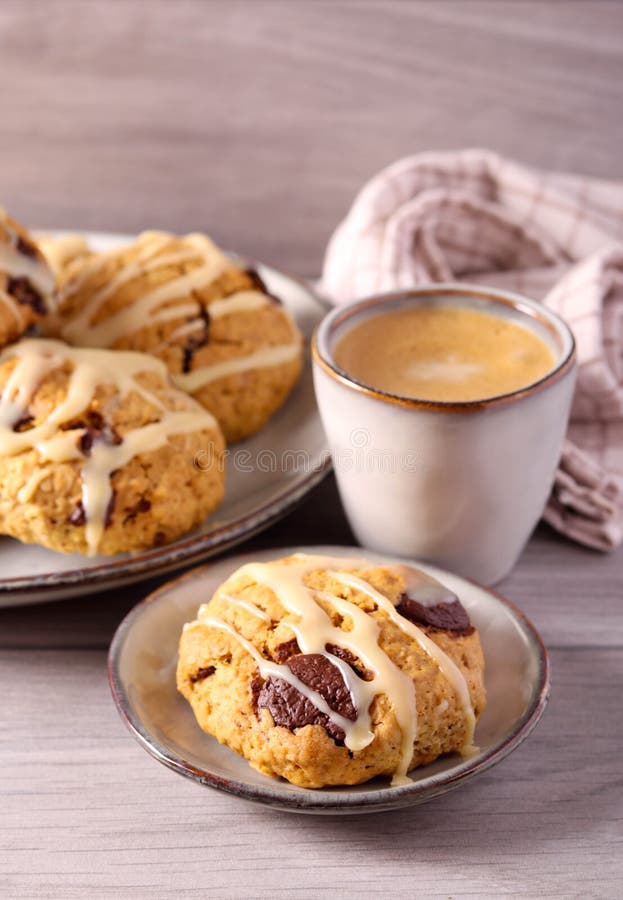 Double Chocolate Cookies Served Stock Image - Image of breakfast ...
