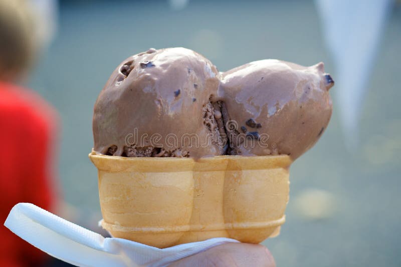 Double chocolate ice cream stock photo. Image of napkin - 5413330