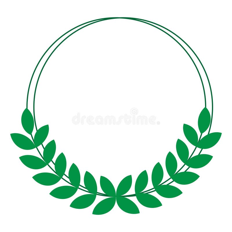 Double Circle Border Frame with Leaves 2 Stock Vector - Illustration of ...