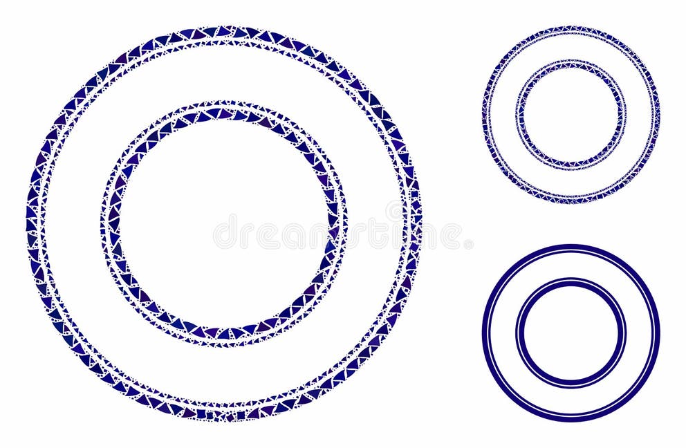 Double Circle Frame Composition Icon of Bumpy Items Stock Illustration ...
