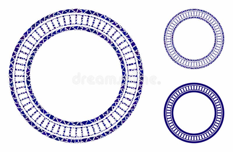 Double Circle Frame Composition Icon of Unequal Pieces Stock ...