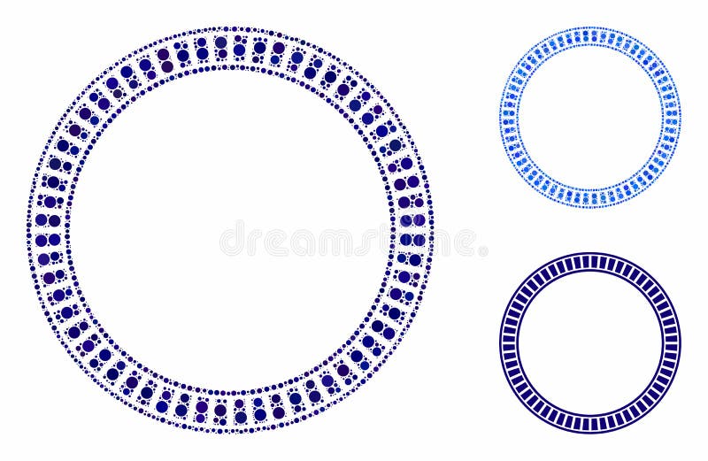 Double Circle Frame Mosaic Icon of Circle Dots Stock Illustration ...