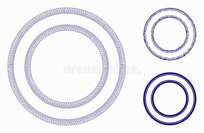 Double Circle Frame Vector Mesh 2D Model and Triangle Mosaic Icon Stock ...