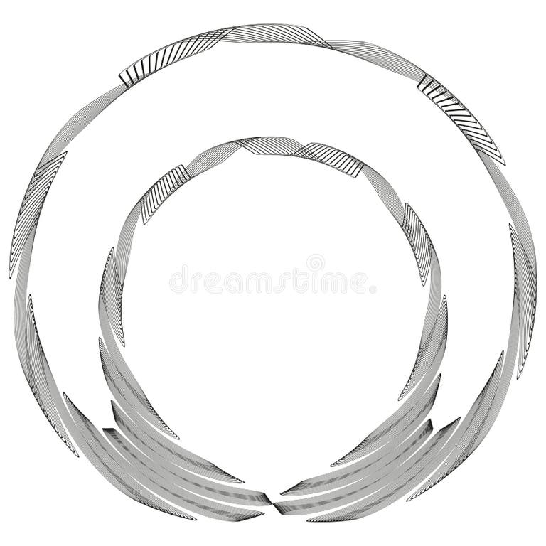 Double Circle Icon. Concentric Ring Symbol. Black Wave Pattern. Vector ...