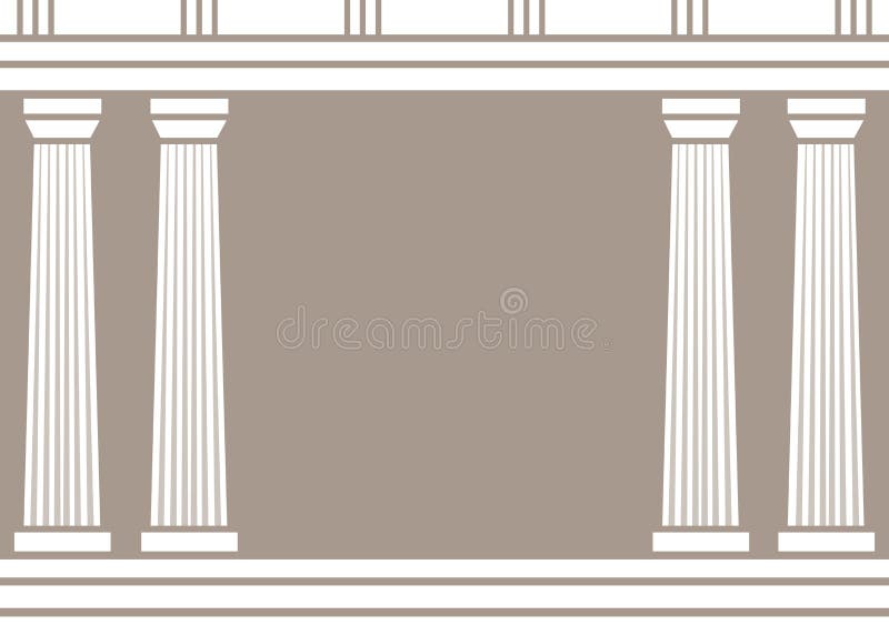 Double Classic Pillars Arc Isolated Brown Background Stock ...