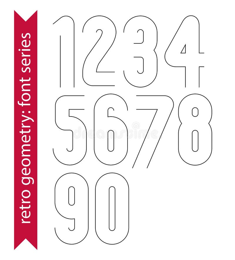 Double Line Geometric Numbers. Stock Vector - Illustration of placard ...