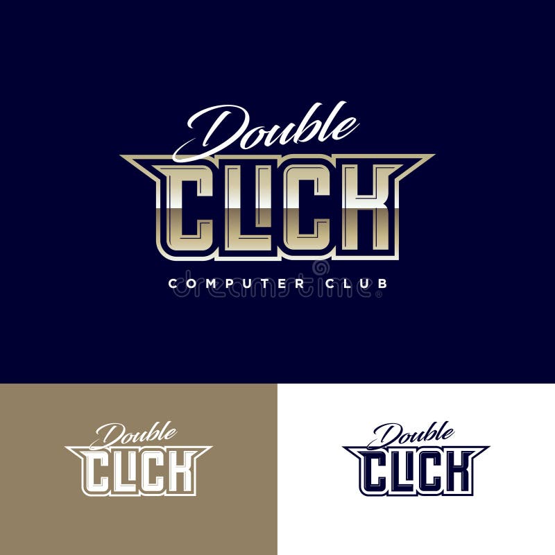 Double Click Computer Club Emblem. Computing and Game Club Logo Stock ...