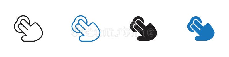 Double Click Icon Icon Vector Set Outline Stock Illustration ...