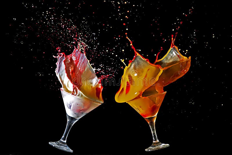 Double Cocktail stock image. Image of splash, peach, fiesta - 97258991