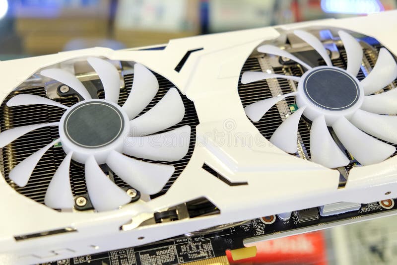 Double Cooling Fan of Graphic Card Stock Image - Image of overclocked ...