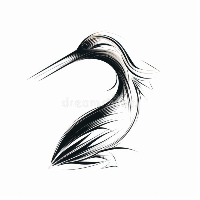 Double-crested Cormorant Sketch Stock Illustration - Illustration of ...