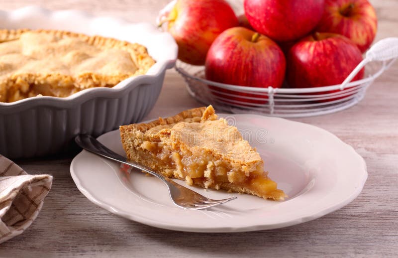 Double crust apple pie stock image. Image of slice, treat - 260170009