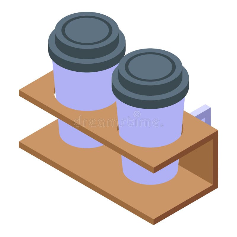 Double Cup Holder Icon Isometric Vector. Drink Team Mug Stock ...