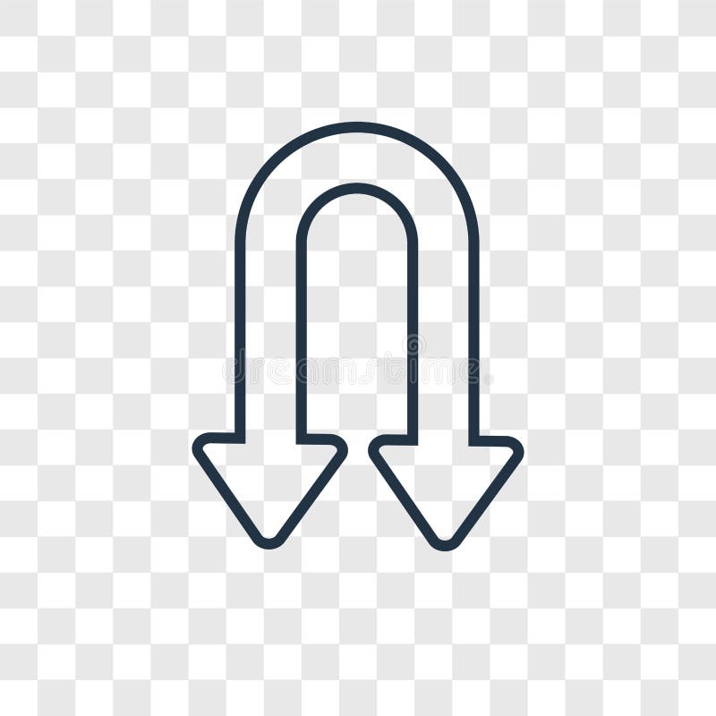 Double Arrow Concept Vector Linear Icon Isolated on Transparent Stock ...