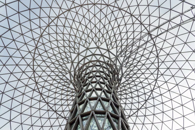 Double Curve Funnel Shaped Architectural Glass Steel Structure Skylight ...