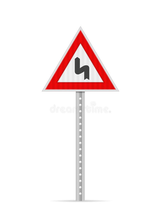 Double curve road sign stock vector. Illustration of symbol - 242725573