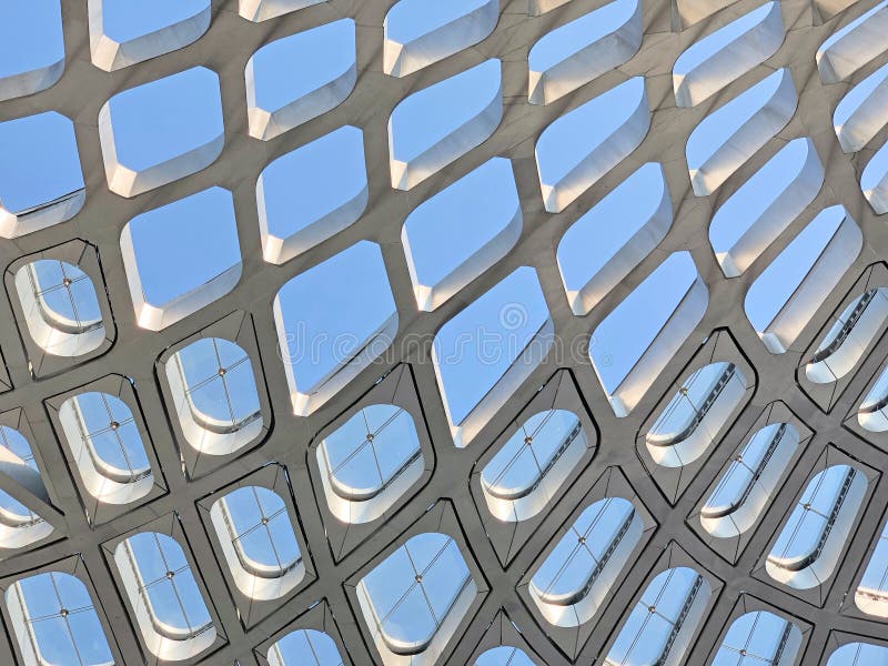 Double Curved Roof. Funnel Canopy Structure Stock Image - Image of ...