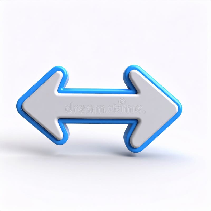 Double 3D Arrow Icon: Blue and White Stock Illustration - Illustration ...