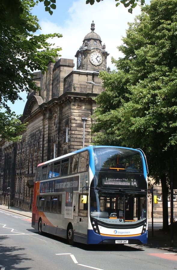 Double Deck Bus Passing Lancaster Town Hall Editorial Photography ...