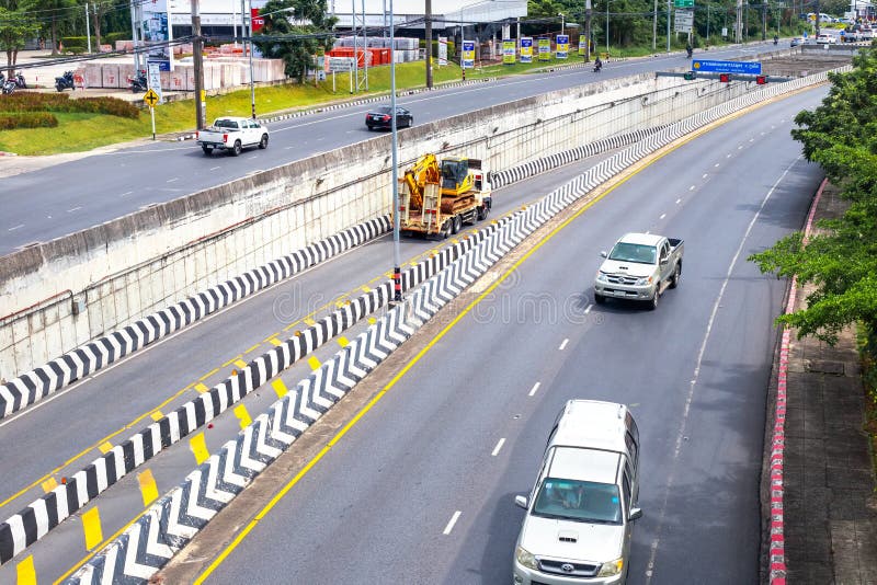 Double Deck Road with Moving Traffic in Thailand, Phuket Editorial ...