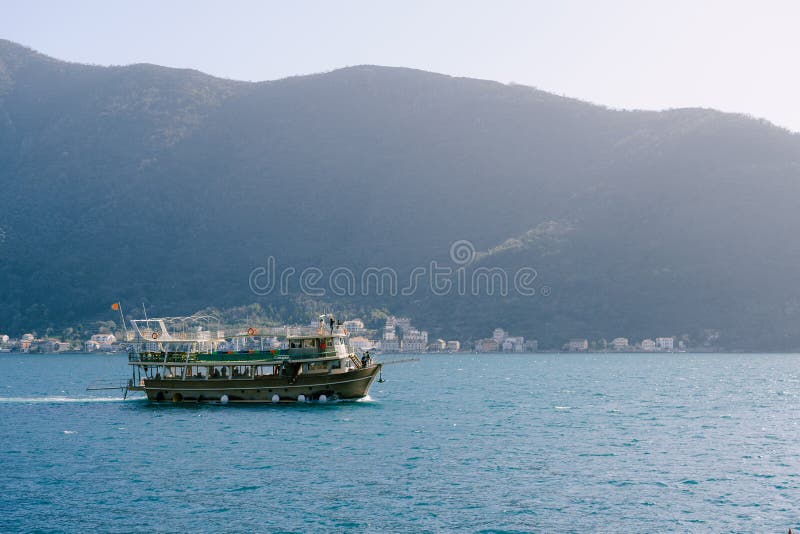 Double-deck Ship with an Observation Deck and Passengers on Board ...