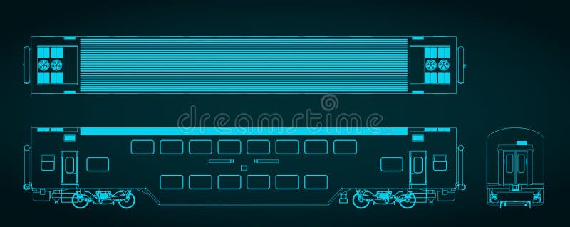 Double Deck Train Car Blueprints Stock Illustration - Illustration of ...