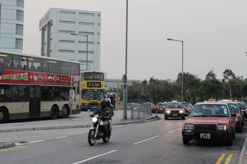 28 Dec 2013 Double Deck Tram on a Busy Street in Sheung Wan Editorial ...