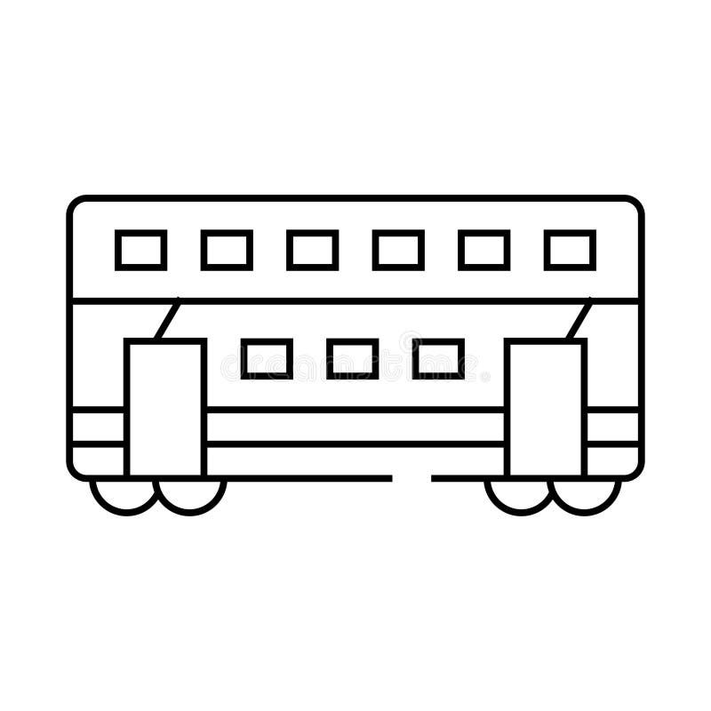 Double-deck Wagon Line Icon Vector Illustration Stock Illustration ...
