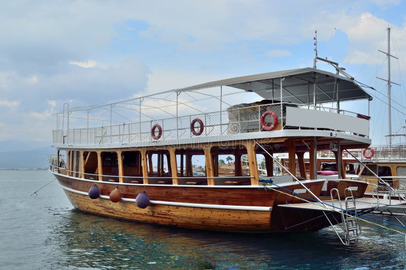 Double-deck Wooden Ship is on the Raid Stock Image - Image of ring ...