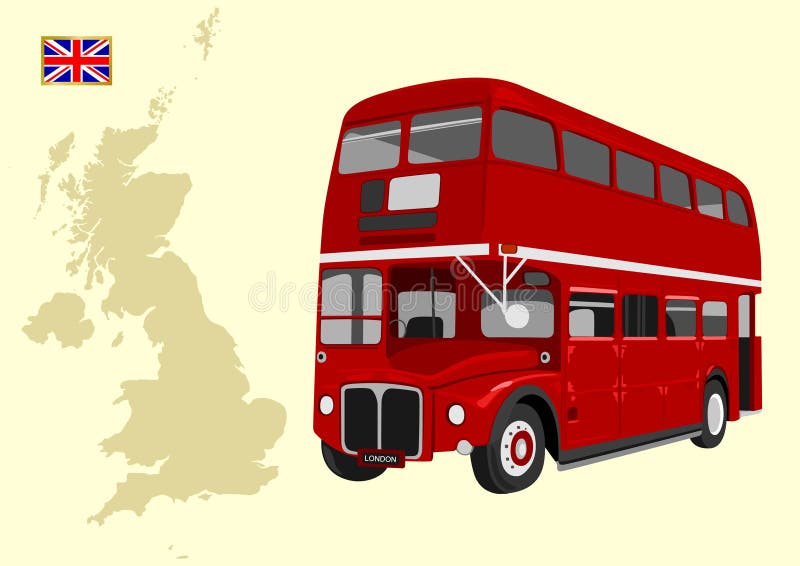 Double Decker Bus Flag Stock Illustrations – 617 Double Decker Bus Flag ...