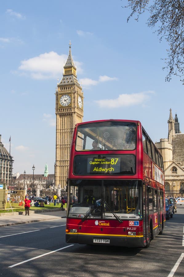 Double-decker Bus Driving by Big Ben Editorial Photography - Image of ...