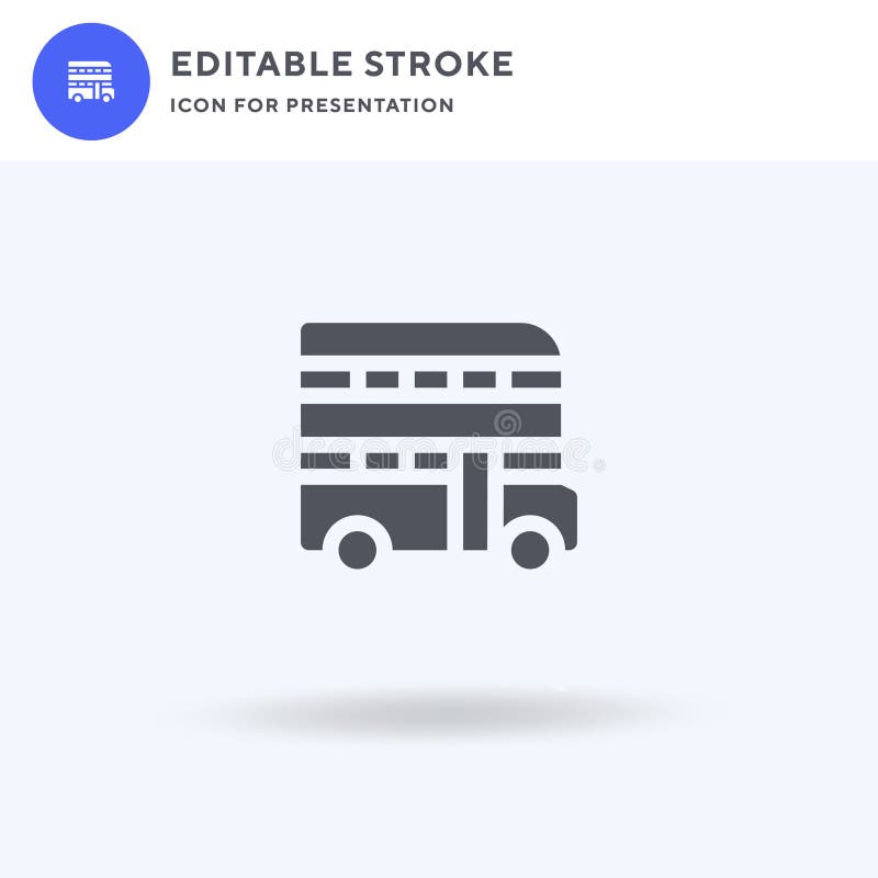 Double Decker Bus Icon Vector, Filled Flat Sign, Solid Pictogram ...