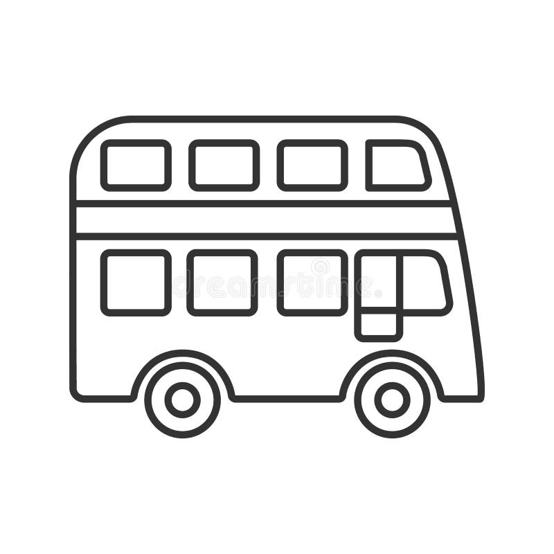 Double Decker Bus Vector Outline Stock Illustrations – 442 Double ...