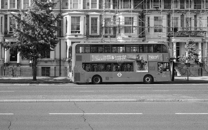 Double Decker Bus in London, Black and White Editorial Stock Photo ...