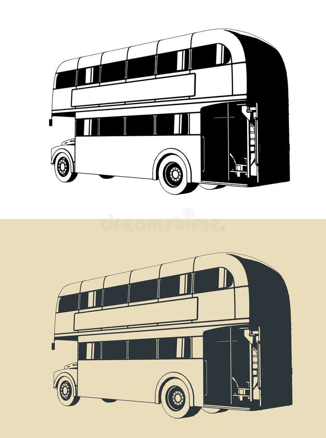 Double decker bus stock vector. Illustration of vector - 335651591