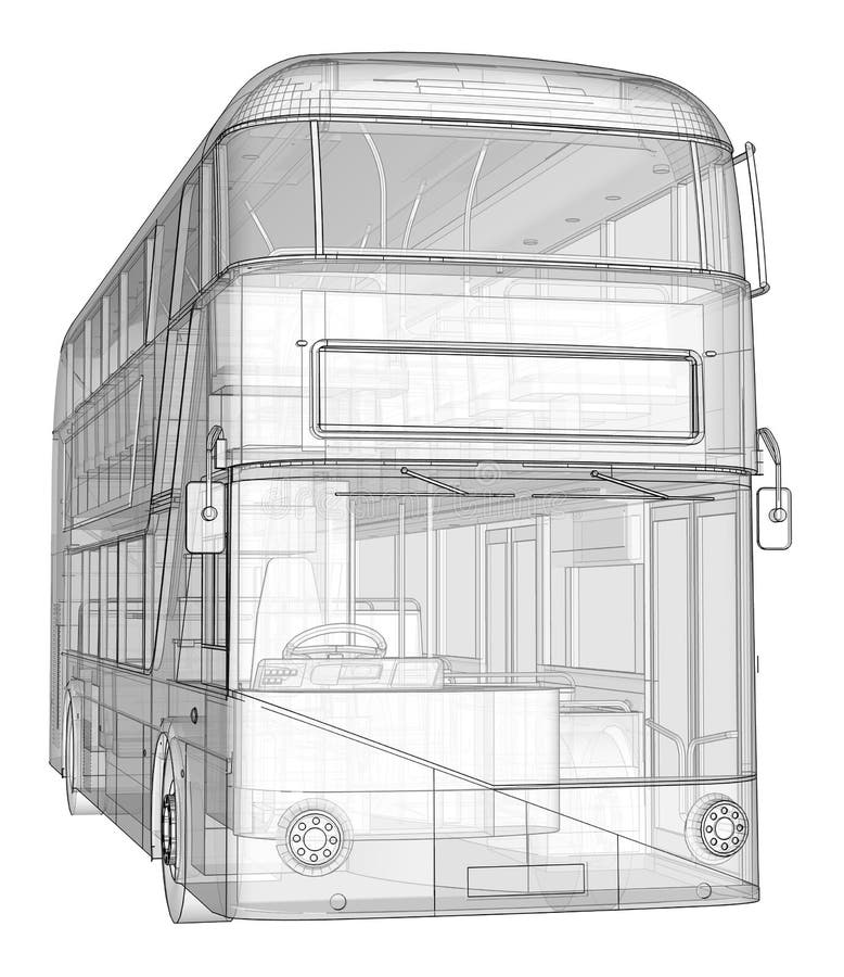 A Double-decker Bus, a Translucent Casing Under Which Many Interior ...