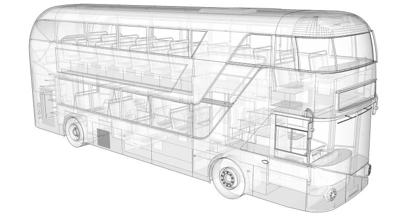 A Double-decker Bus, a Translucent Casing Under Which Many Interior ...