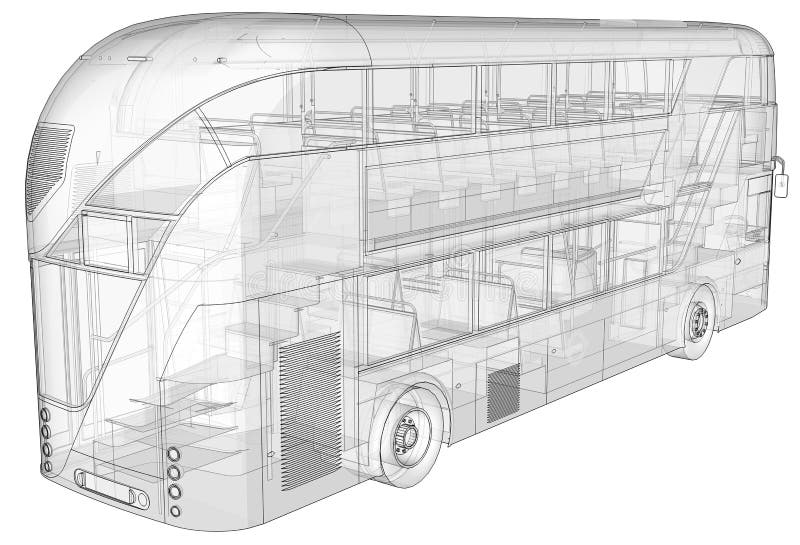A Double-decker Bus, a Translucent Casing Under Which Many Interior ...